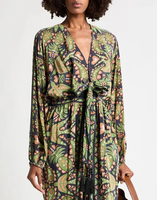 Farm Rio Long Sleeve V-neck Jumpsuit