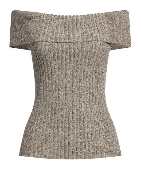 GANNI Knitted Off-shoulder Top
