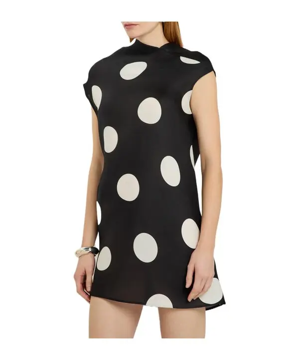 Khaite Polka-dot Draped Silk Mini Dress