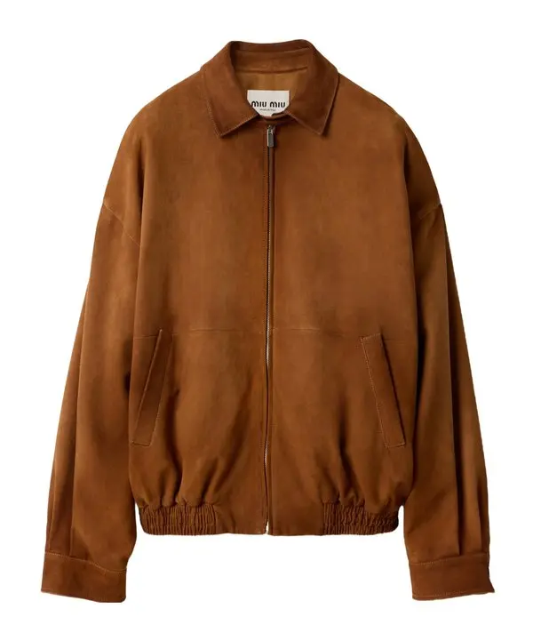 Miu Miu Suede Zip-up Jacket