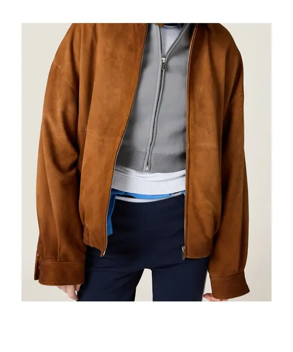 Miu Miu Suede Zip-up Jacket