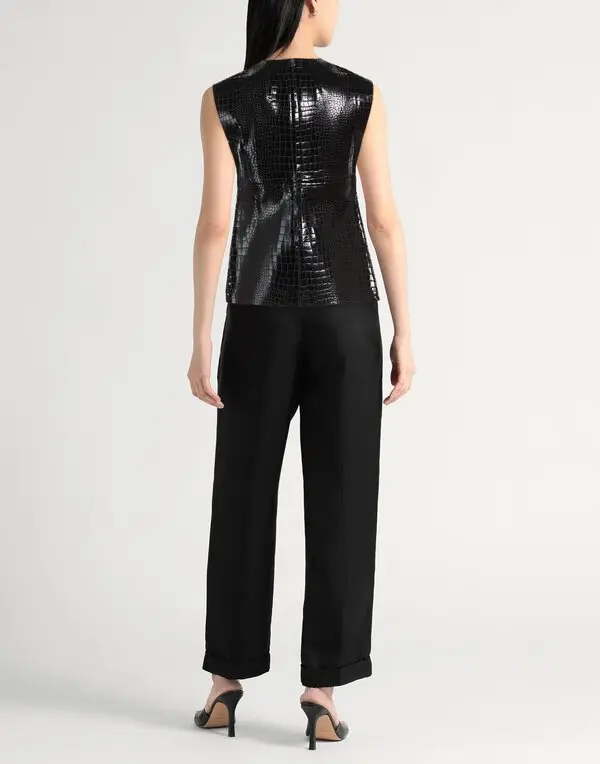 Tory Burch Crocodile Embossed Sleeveless Crewneck Top