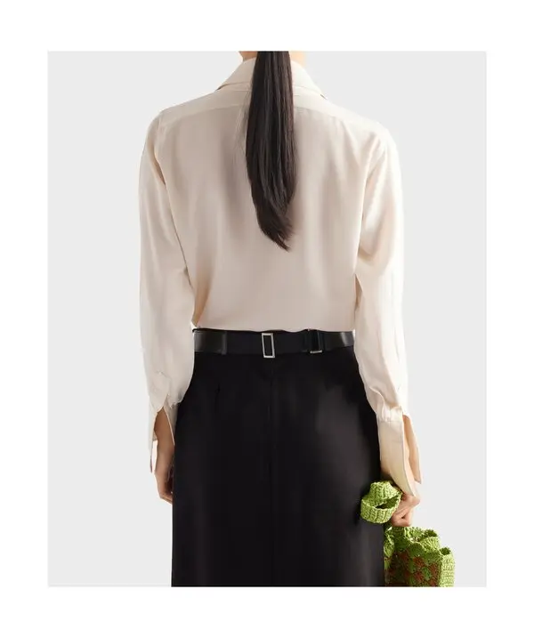 Prada Marocain Long Sleeve Shirt - Ivory