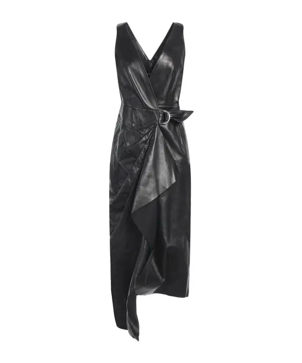 Isabel Marant Étoile Solid Color Sleeveless Leather Dress