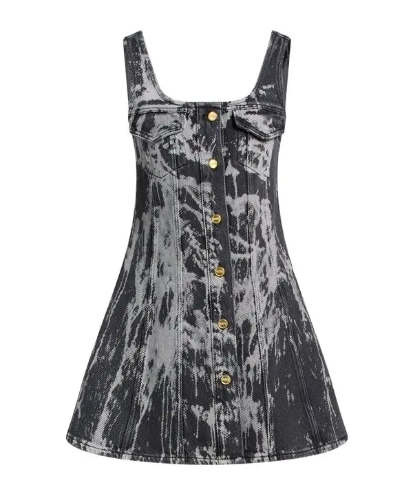 GANNI Denim Flared Dress