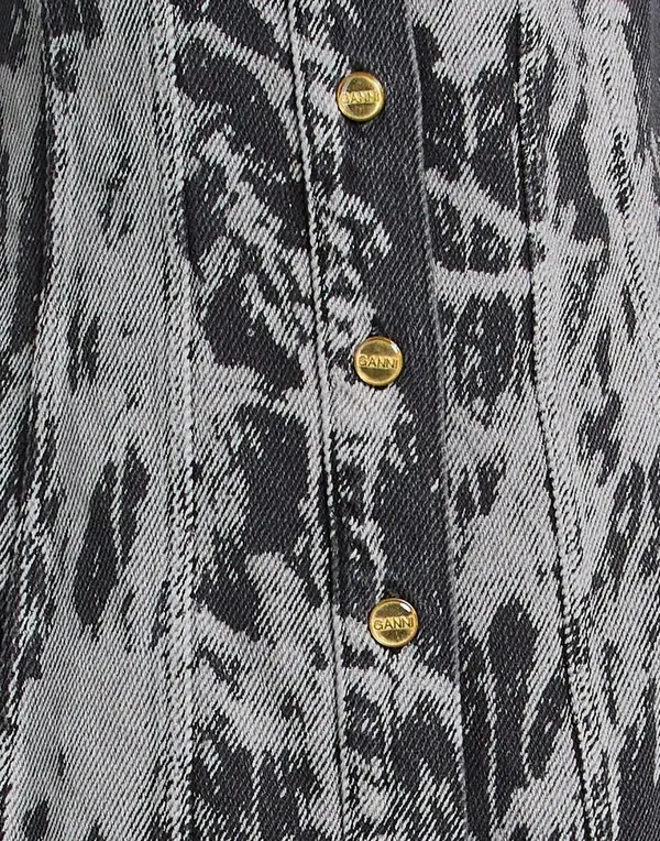 GANNI Denim Flared Dress