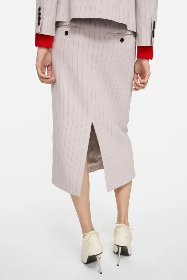 Acne Studios Pinstriped Midi Skirt