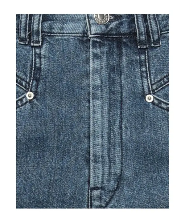 Isabel Marant Étoile Tapered Denim Trousers With Fringed Hem