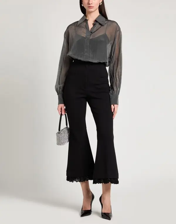 Sportmax Minimalist Flared Pants With Lace Trim