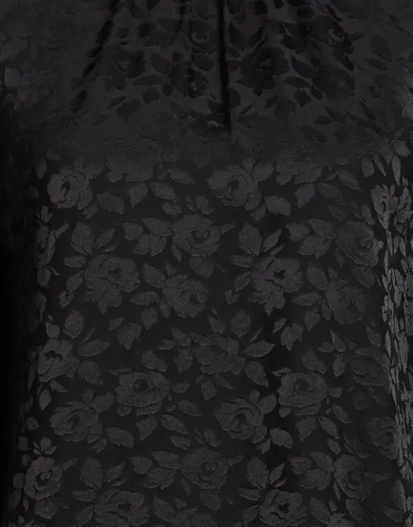 Saint Laurent Floral Jacquard Mock Neck Long Sleeve Top