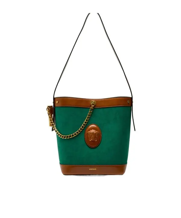 Versace Chain Bucket Bag - Green