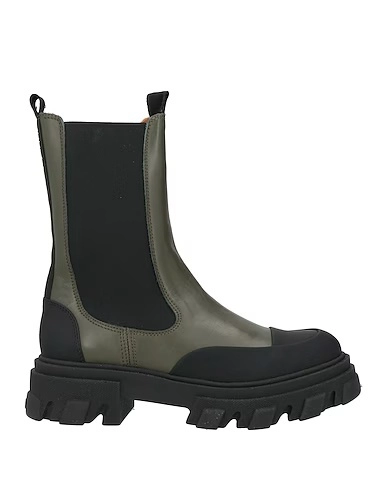 GANNI Leather Chelsea Boots With Lug Sole