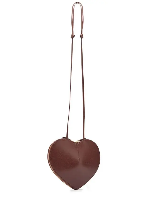 Alaïa Heart-shaped Suede Crossbody Bag - Brown