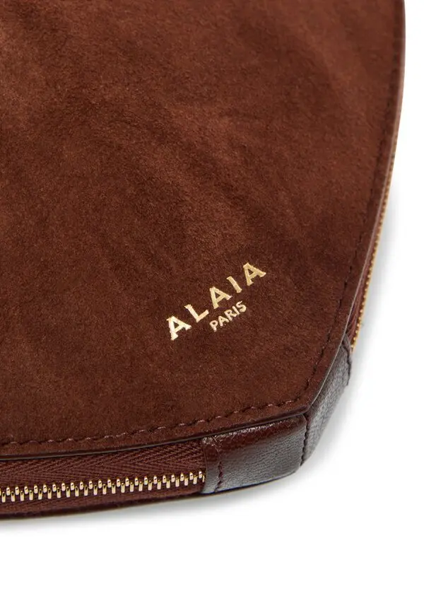 Alaïa Heart-shaped Suede Crossbody Bag - Brown