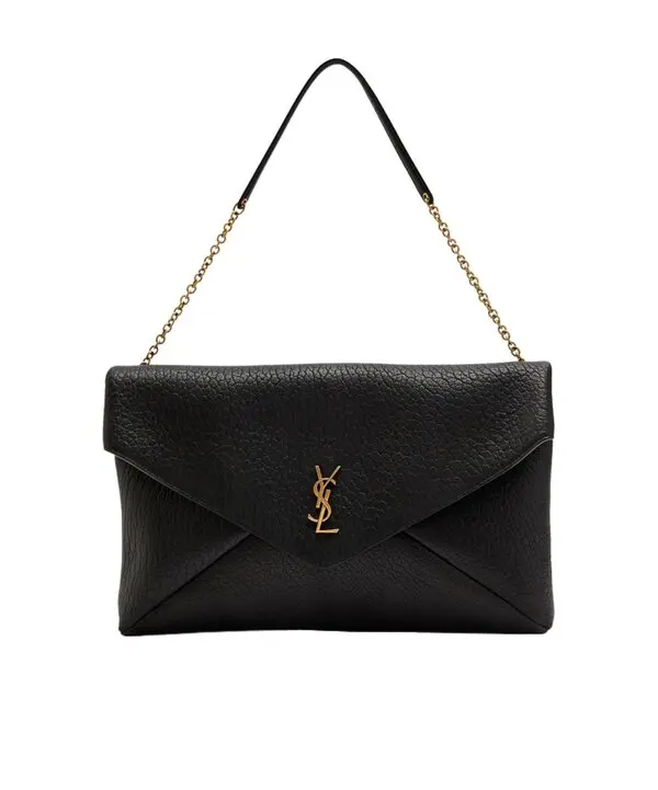 Saint Laurent Envelope Grained Leather Pouch