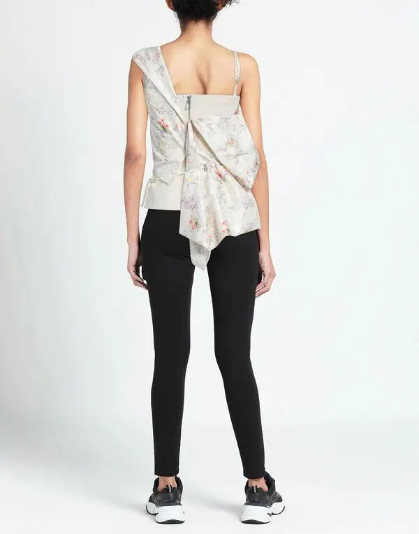 Sportmax Floral-print Ruched Sleeveless Satin Top