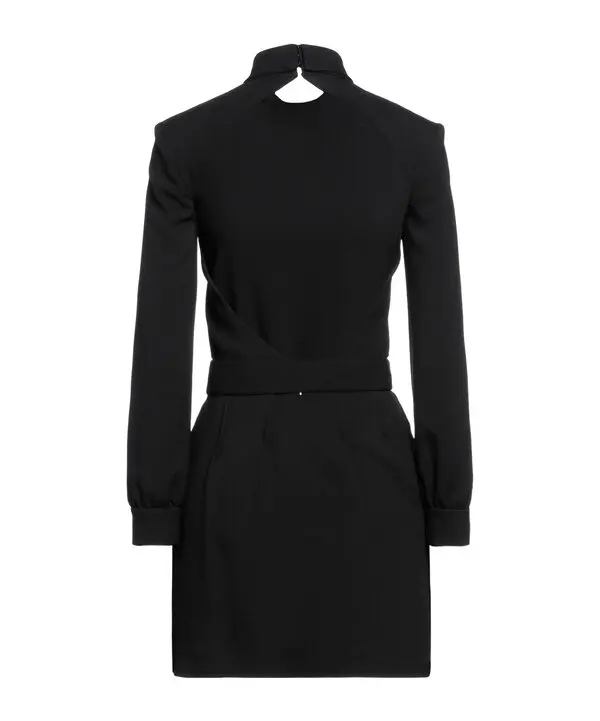 Saint Laurent Solid Color Long Sleeve Dress