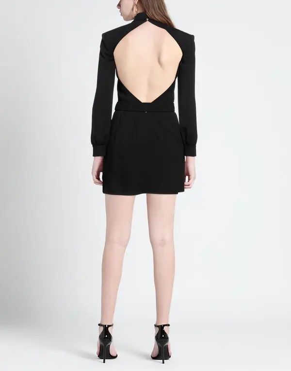 Saint Laurent Solid Color Long Sleeve Dress