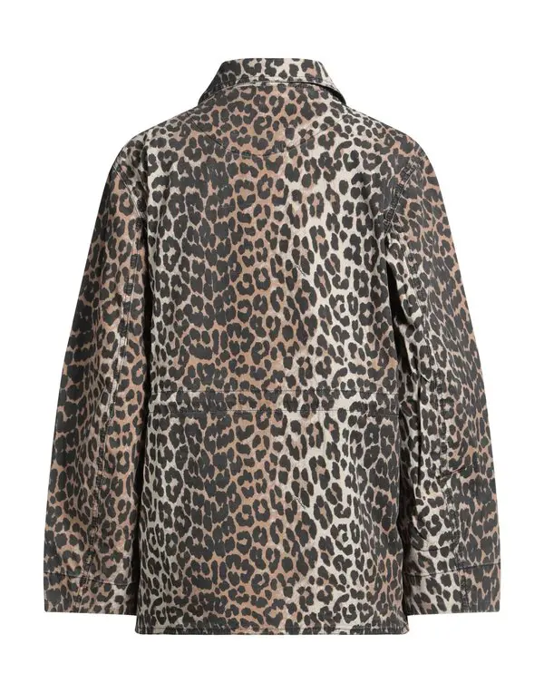GANNI Leopard Print Short Coat