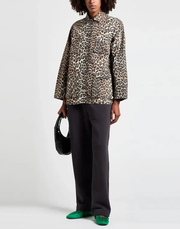 GANNI Leopard Print Short Coat
