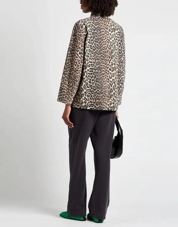 GANNI Leopard Print Short Coat