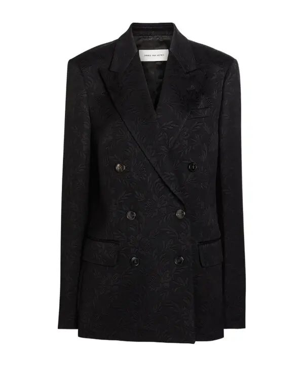 Dries Van Noten Floral-jacquard Double-breasted Blazer