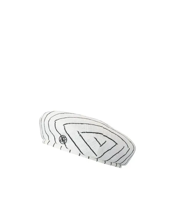 MAISON MICHEL New Billy Logo Plaque Beret - White