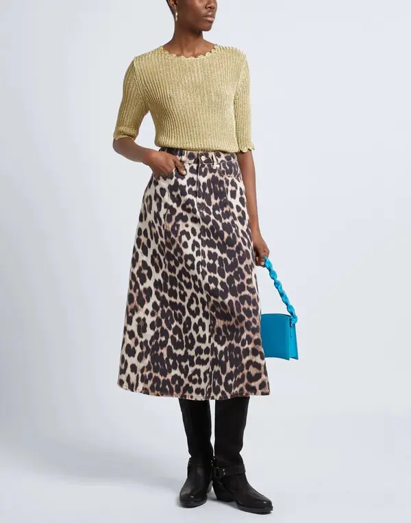 GANNI Solid Color Knit Short-sleeve Top