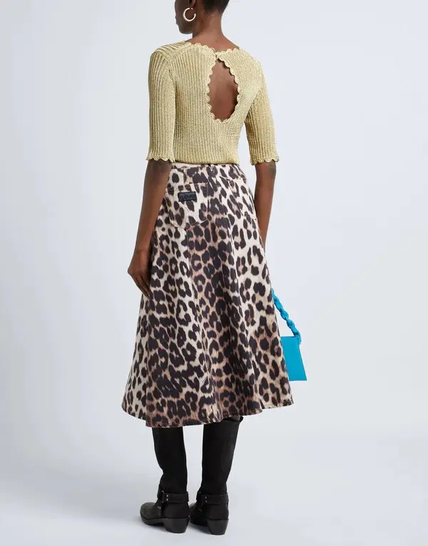 GANNI Solid Color Knit Short-sleeve Top