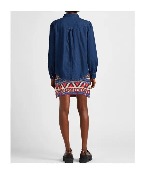 Farm Rio Elastic Waist Geometric Pattern Midi Skirt