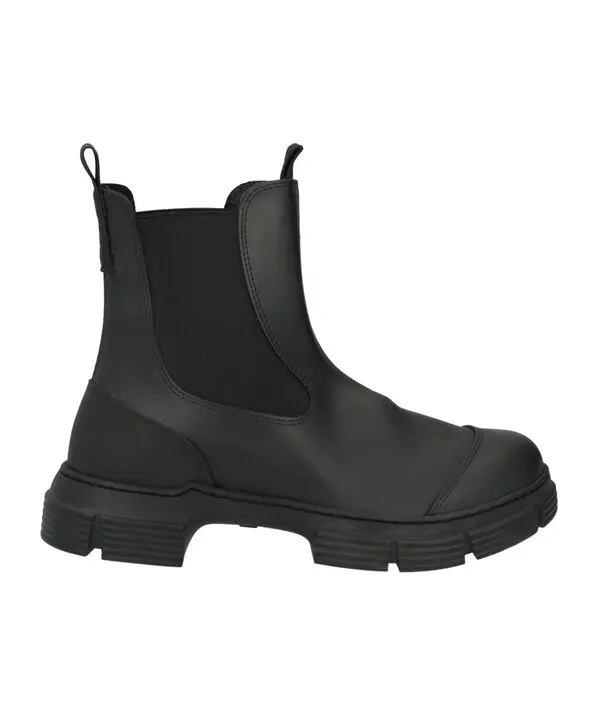 GANNI Round Toe Platform Chelsea Boots - Black