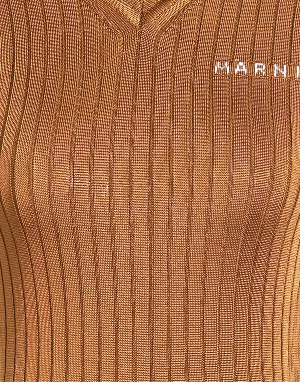 Marni Knitted Sleeveless V-neck Dress