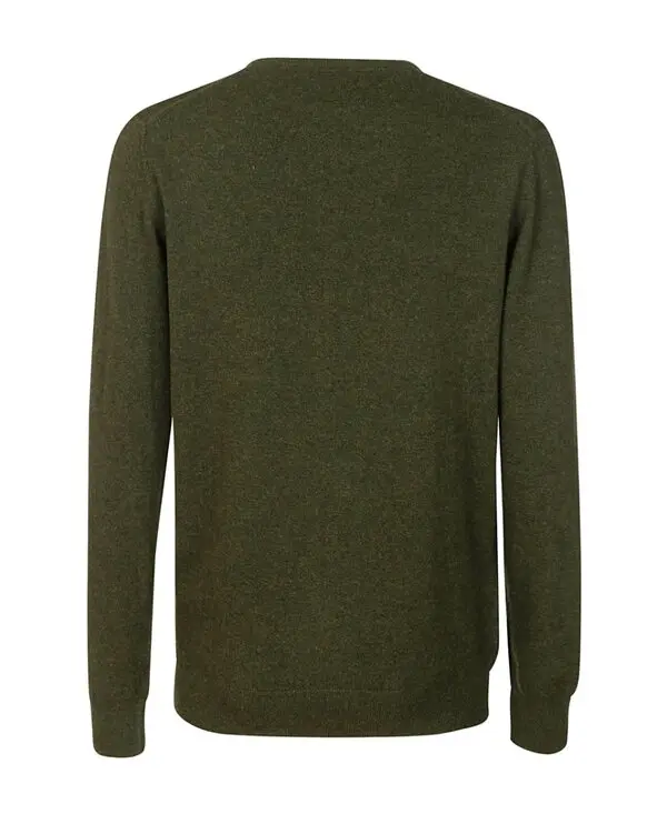 Barbour Logo Embroidered Crewneck Knitted Jumper - Green