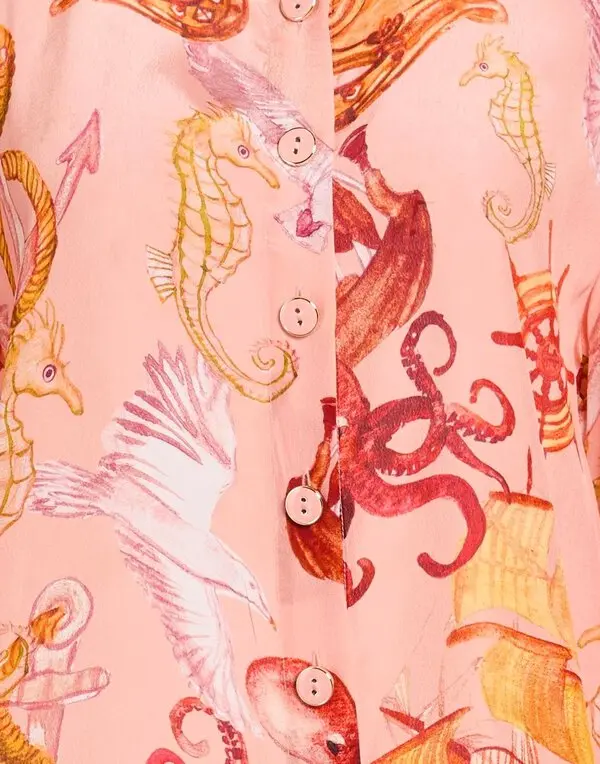 Farm Rio Long Sleeve Shirt With Nautical Print