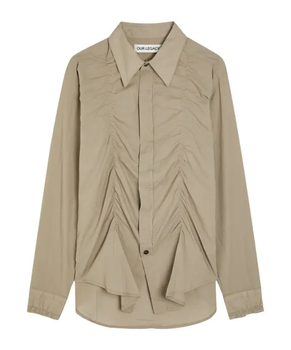 Our Legacy Checked Gathered Cotton Shirt