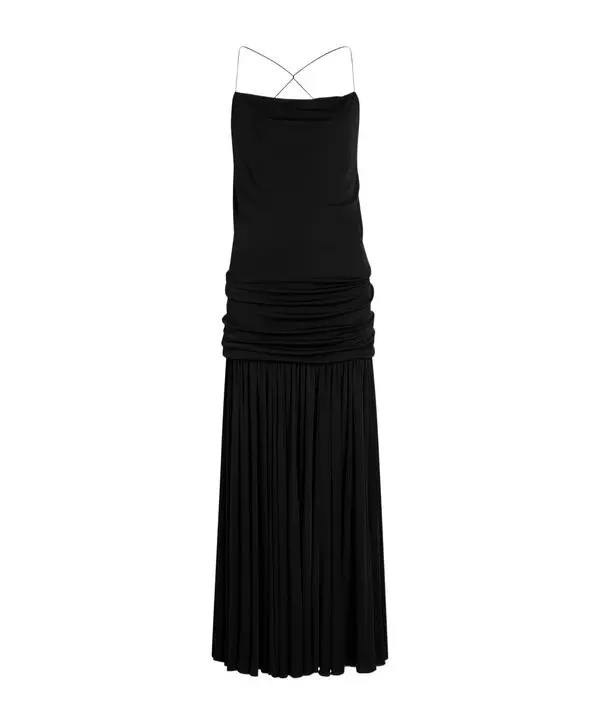 Jacquemus Draped Jersey Maxi Dress - Black