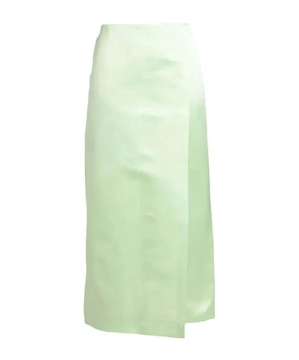 Tory Burch Solid Color Satin Wrap Skirt