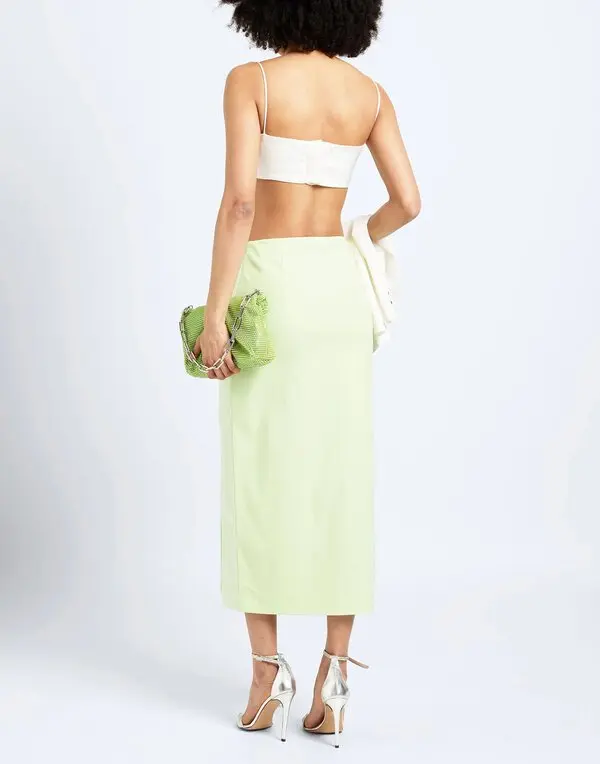Tory Burch Solid Color Satin Wrap Skirt