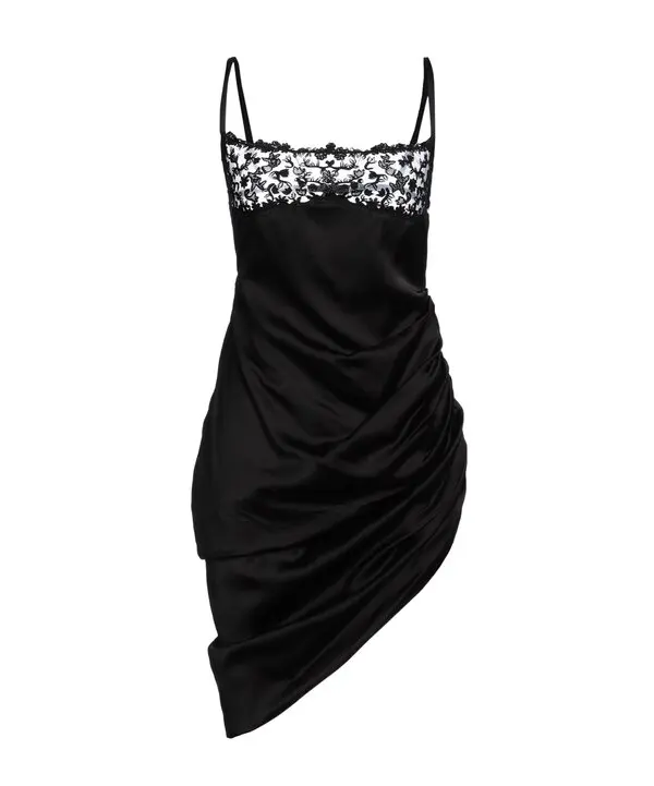 Jacquemus Asymmetrical Ruched Mini Dress