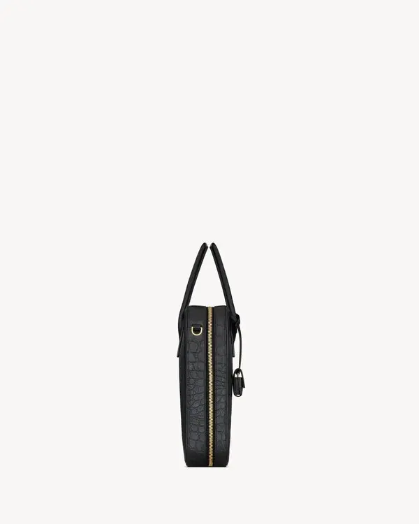 Saint Laurent Sac De Jour Large Slim Bauletto Bag In Alligator