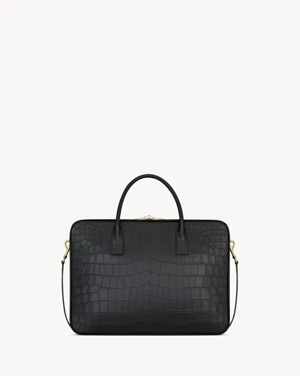 Saint Laurent Sac De Jour Large Slim Bauletto Bag In Alligator