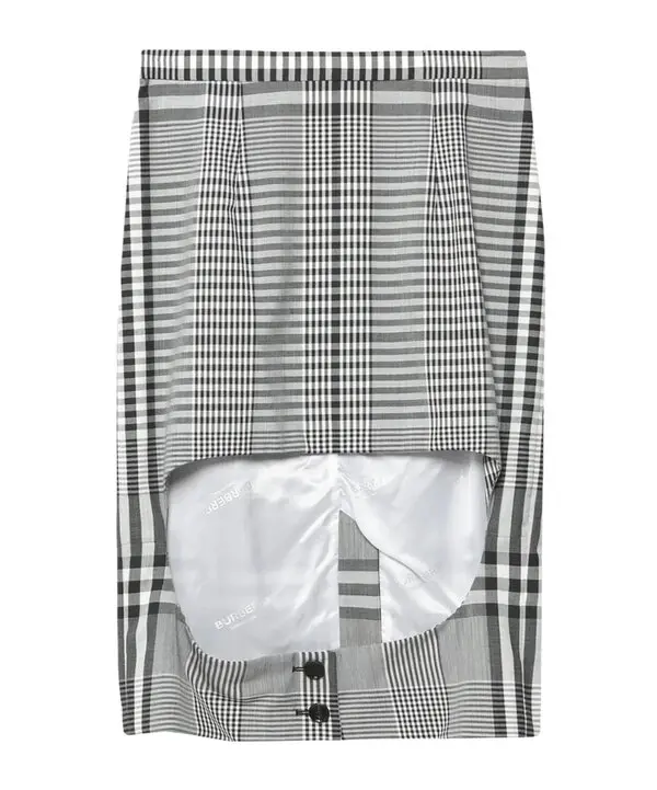 Burberry Midi Pencil Skirt With Signature Print - Gray