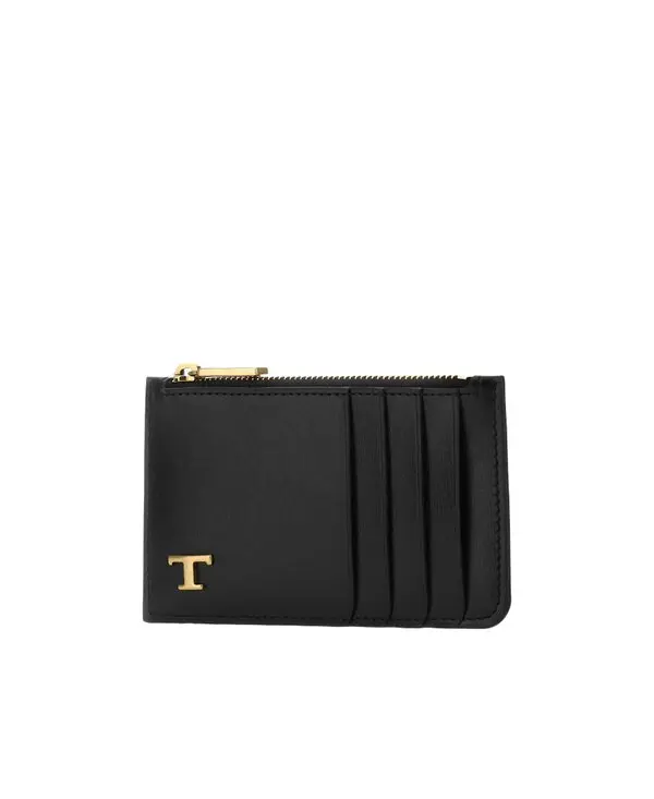 TOD'S Logo Plaque Leather Wallet