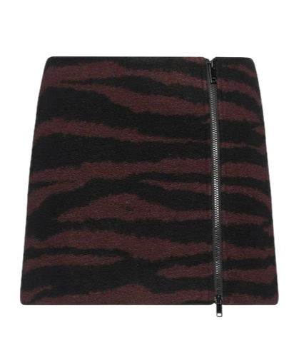 GANNI Zebra-striped Wool Skirt