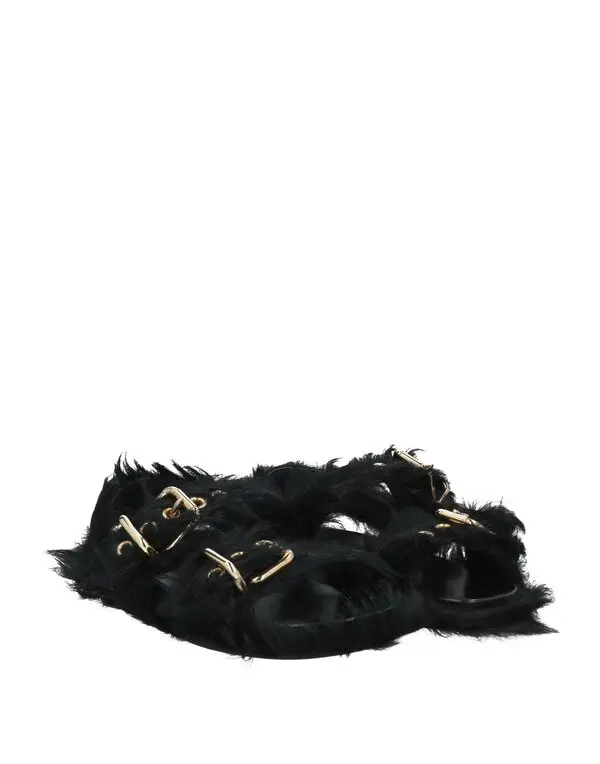 Marni Buckled Fur-trimmed Slingback Sandals