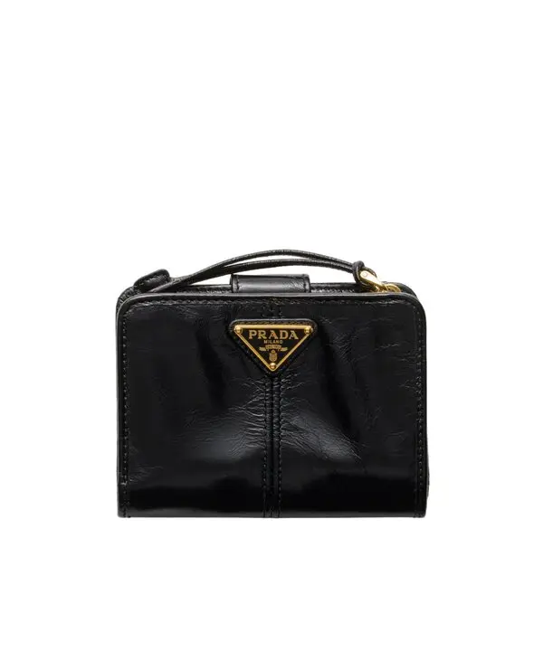 Prada Small Leather Wallet - Black