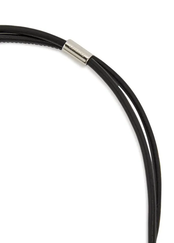 LEMAIRE Aragonite And Leather Gua Sha Fork Necklace - Yellow