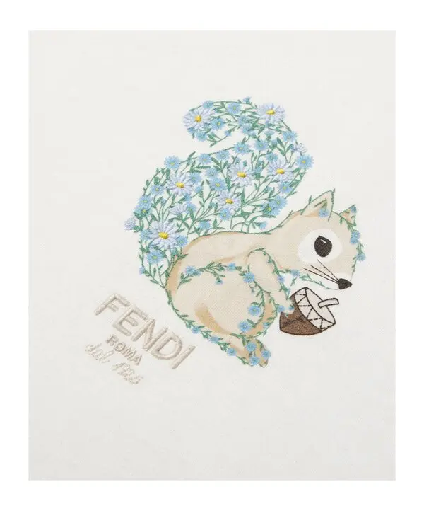 Fendi Jersey And Poplin Baby Blanket With Print
