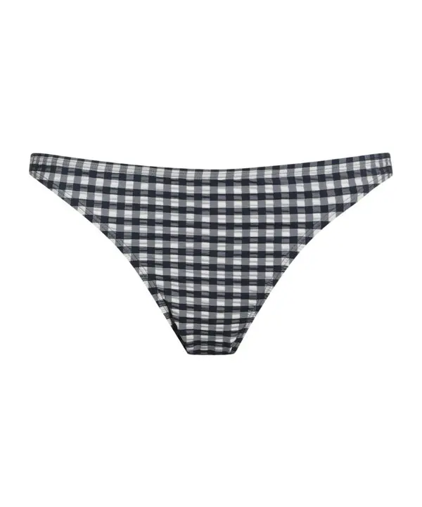 Tory Burch Two-tone Plaid Bikini Bottom - Gray