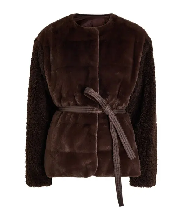 Moncler Jouillat Quilted Faux Fur Jacket